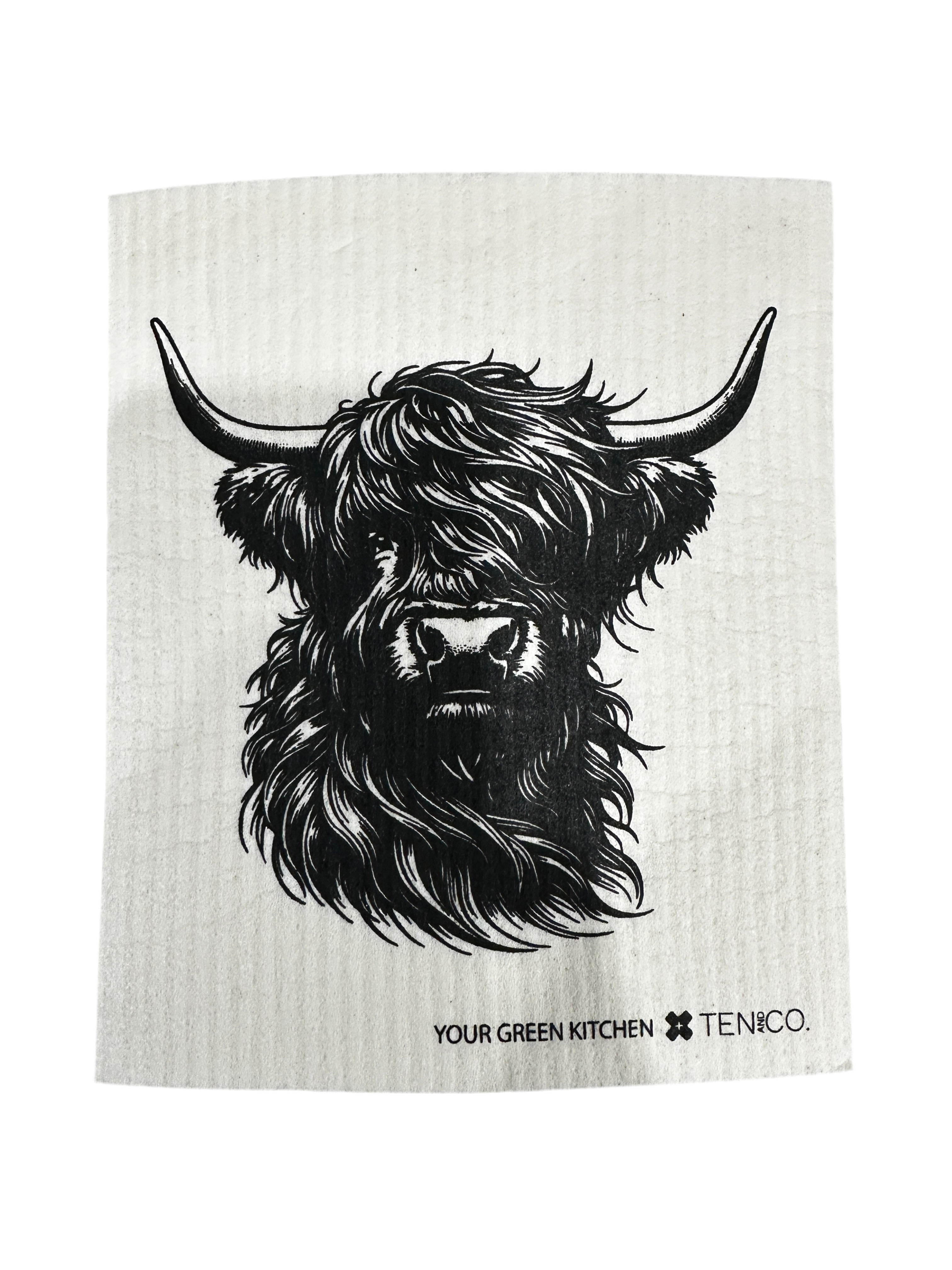 Highland Cow Sponge Cloth